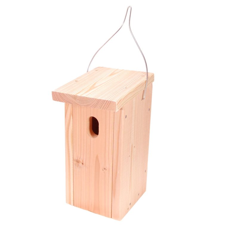 Rødstjert redekasse med ovalt hul - passer til mange småfuglearter